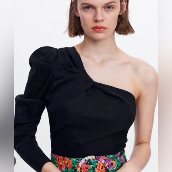 Zara | Tops | Zara One Shoulder Blouse | Poshmark
